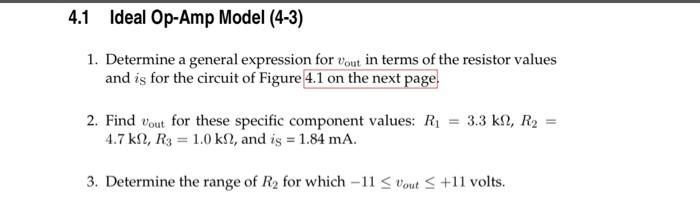 Solved 1. Determine a general expression for vout in terms | Chegg.com