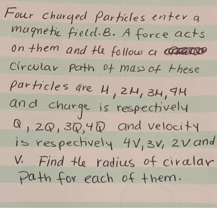 Solved Four Charged particles enter a magnetic field. B. A | Chegg.com