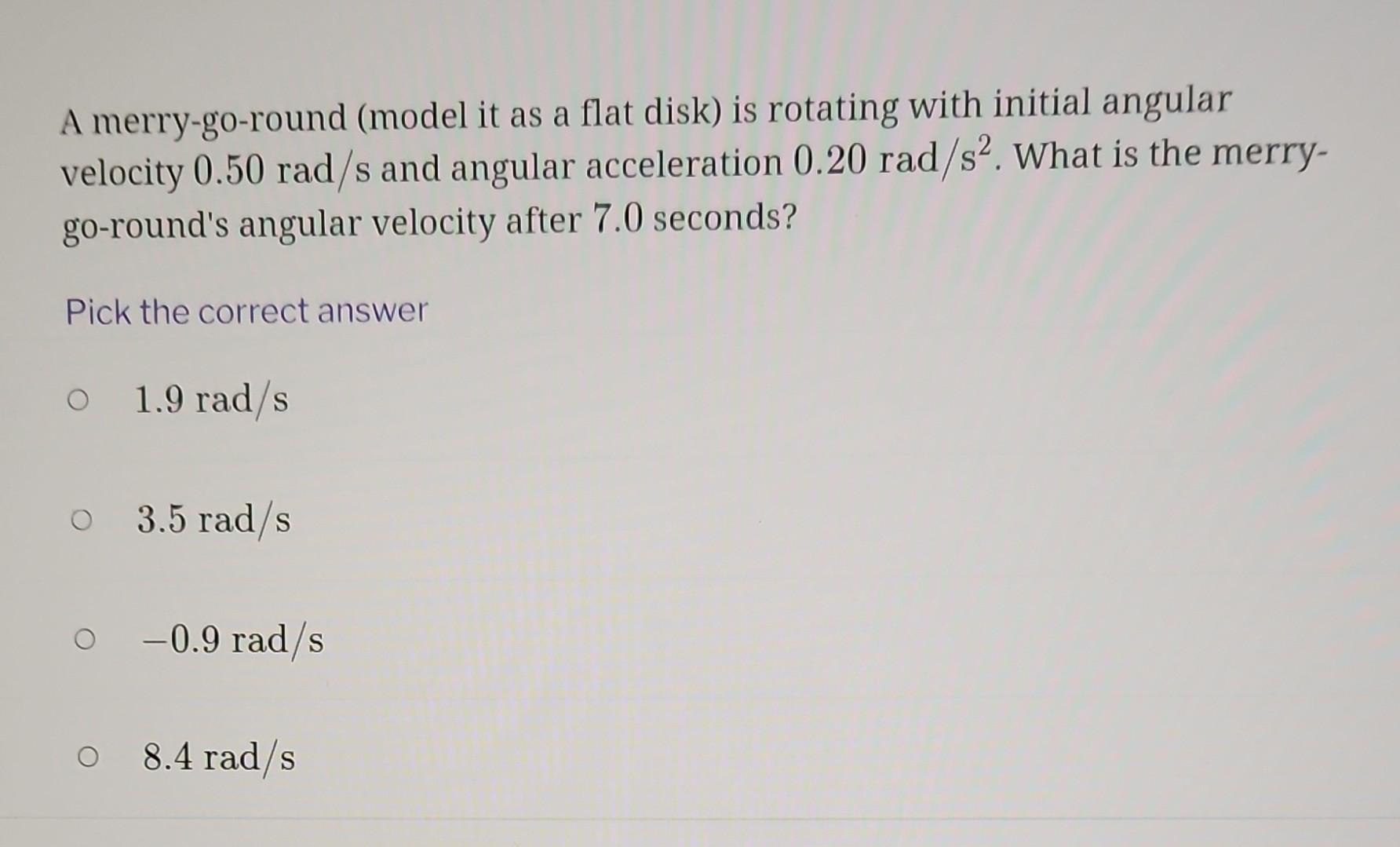 Solved A merry-go-round (model it as a flat disk) is | Chegg.com