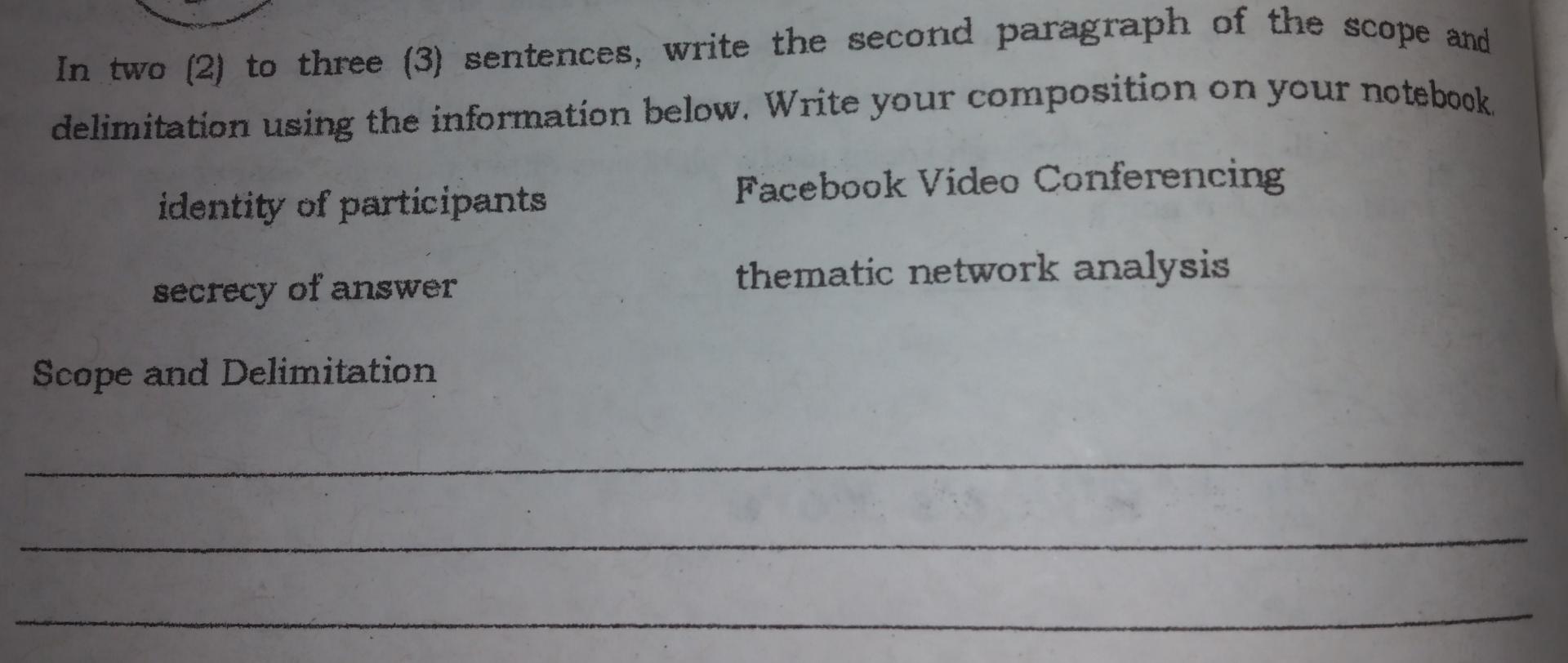 Solved In two (2) to three (3) sentences, write the second | Chegg.com