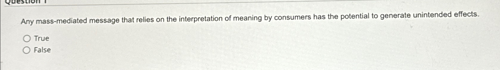 Solved Any mass-mediated message that relies on the | Chegg.com