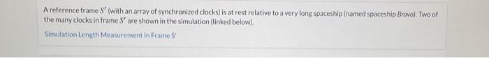 A reference frame S′ (with an array of synchronized | Chegg.com