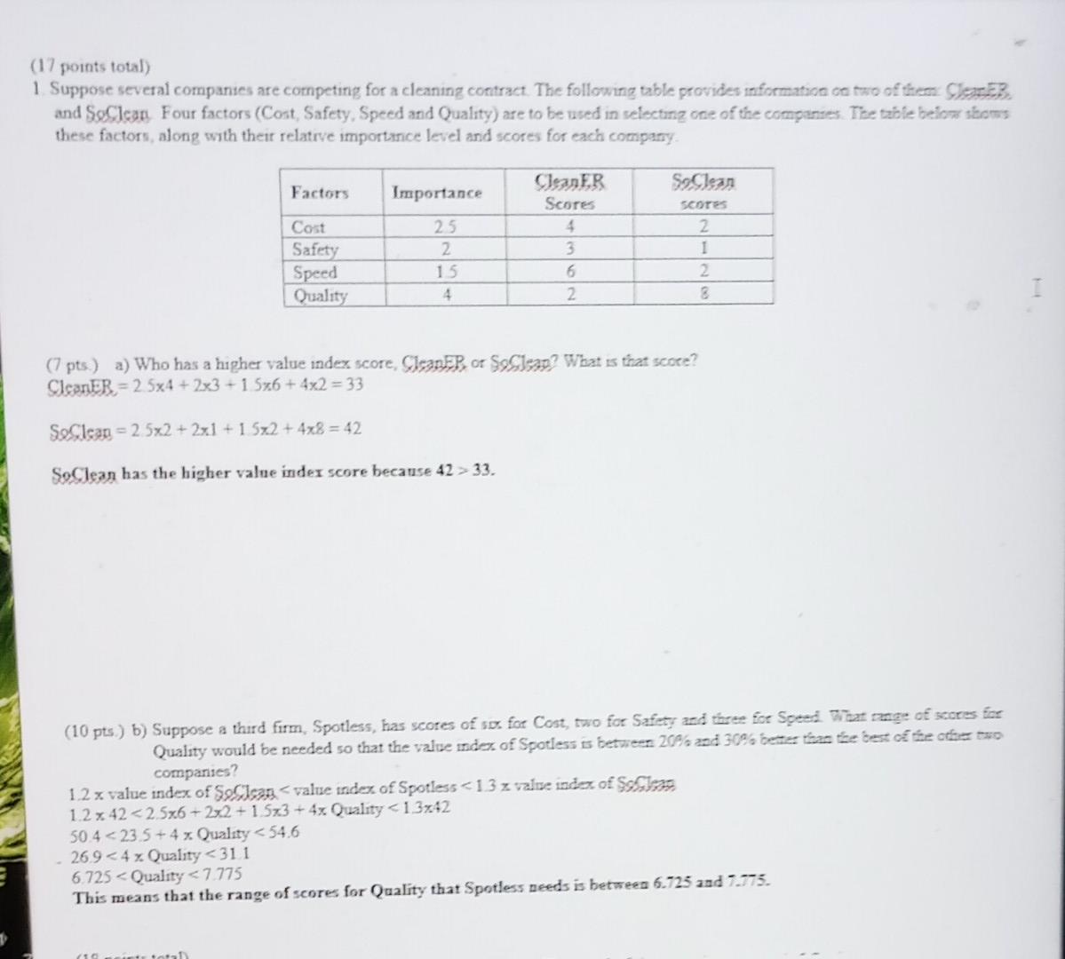 Solved (17 points total) 1 Suppose several companies are | Chegg.com