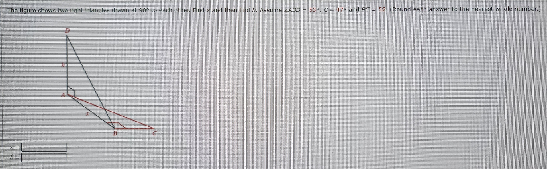 Solved The figure shows two right triangles drawn at 90° ﻿to | Chegg.com