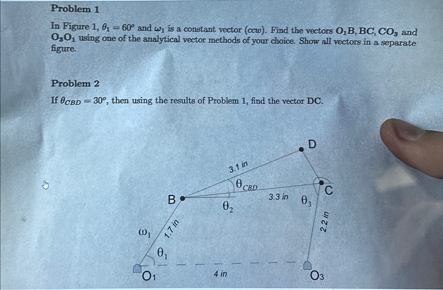 Solved Problem 1In Figure 1,θ1=60° ﻿and ω1 ﻿is a constant | Chegg.com