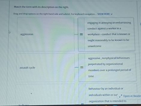 Solved Match the term with its description on the | Chegg.com