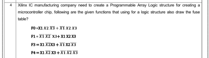 Solved 4 Xilinx IC manufacturing company need to create a | Chegg.com