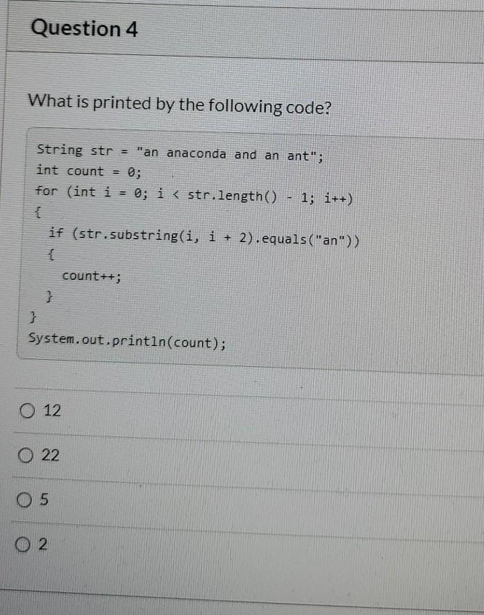 Solved Question 1 Consider the following code segment in | Chegg.com