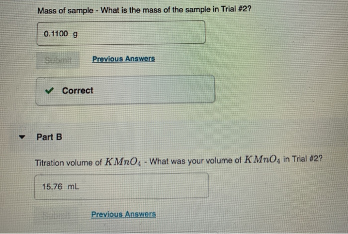 Mass of sample - What is the mass of the sample in | Chegg.com