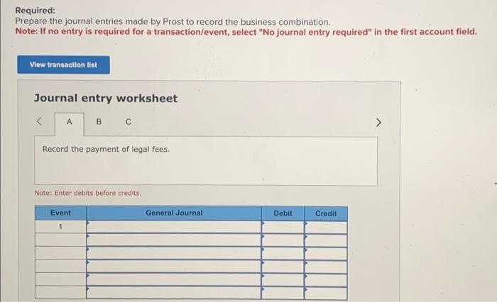 Solved Required: Prepare the journal entries made by Prost | Chegg.com