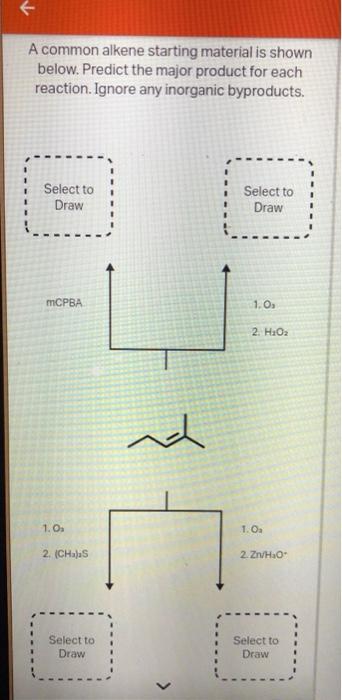 Solved A common alkene starting material is shown below. | Chegg.com