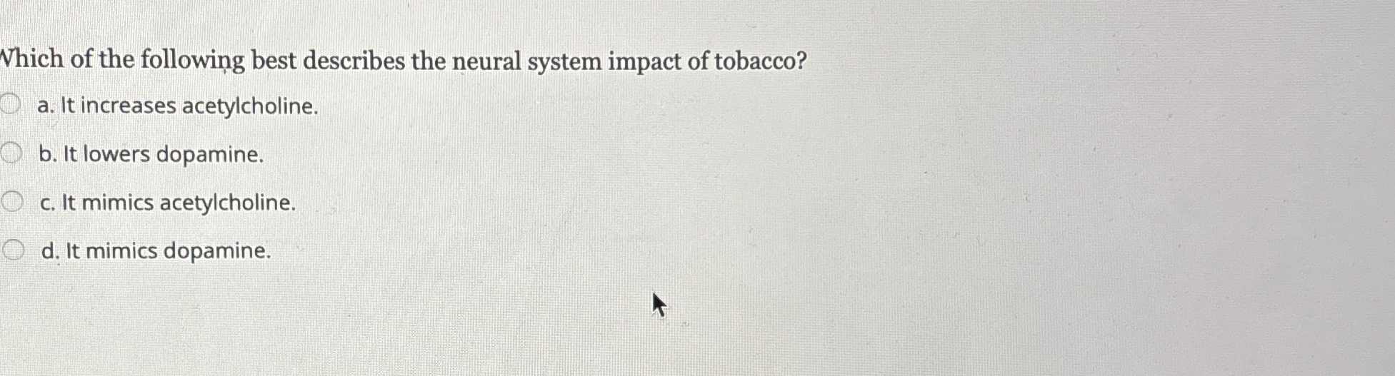 Solved Which of the following best describes the neural | Chegg.com