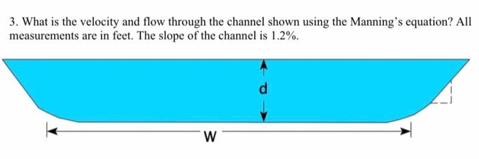Solved What is the velocity and flow through the channel | Chegg.com