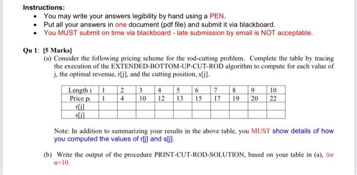 Solved Instructions: - You may write your answers legibility | Chegg.com