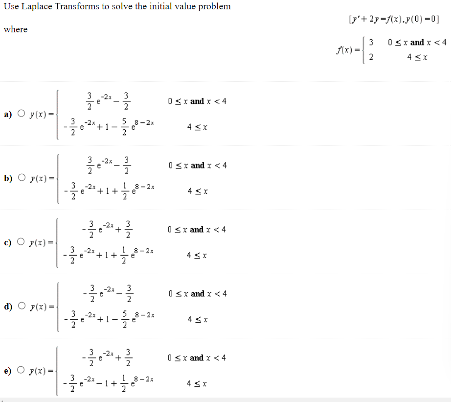 Solved Use Laplace Transforms to solve the initial value | Chegg.com