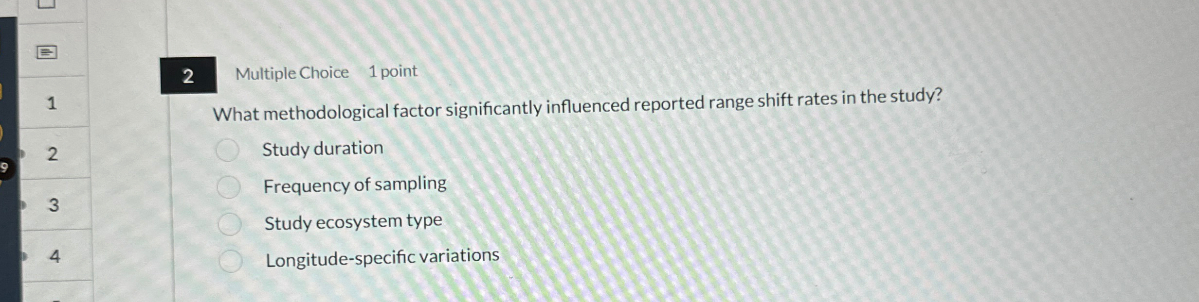 Solved 2 ﻿Multiple Choice 1 ﻿point12What methodological | Chegg.com