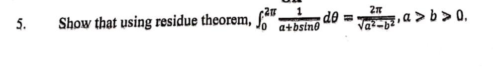 Show that using residue theorem, | Chegg.com