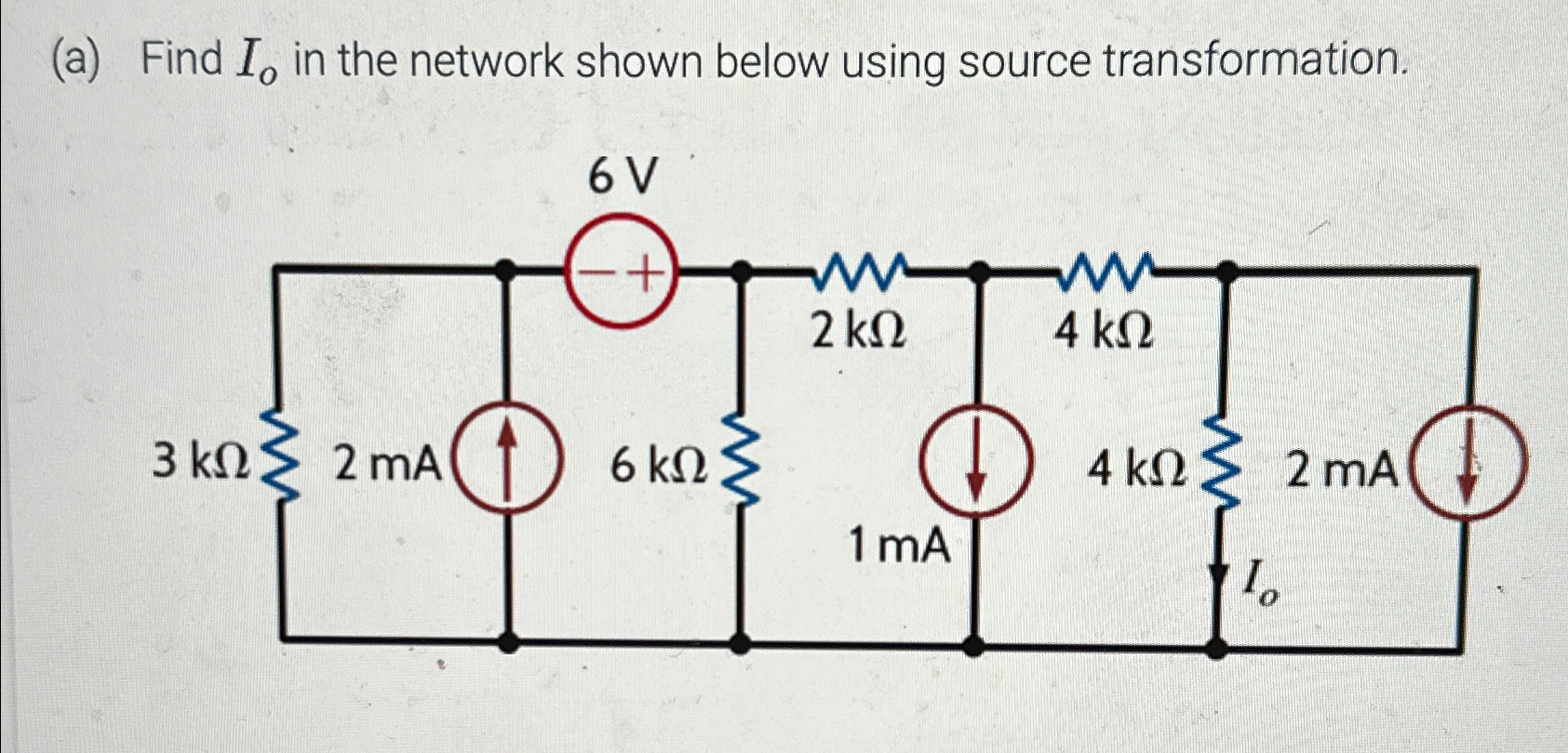 Solved (a) ﻿Find Io ﻿in the network shown below using source | Chegg.com