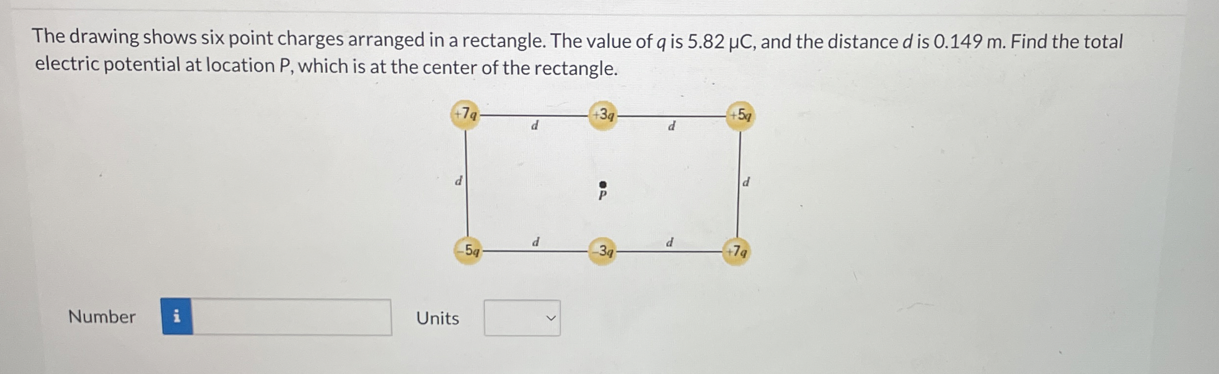 Solved The drawing shows six point charges arranged in a | Chegg.com
