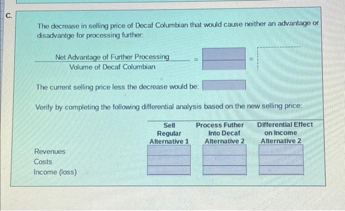 Solved A. Differential Analysis Sell Regular (Alt. 1) or | Chegg.com