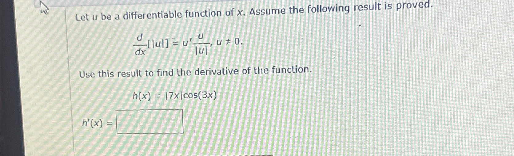 Solved Let u ﻿be a differentiable function of x. ﻿Assume the | Chegg.com