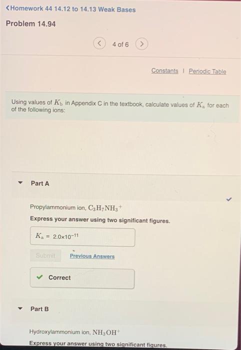 Solved Using values of Kb in Appendix C in the textbook, | Chegg.com