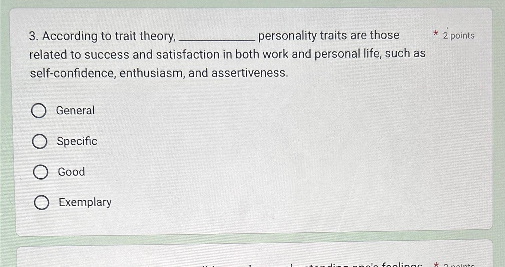 Solved According to trait theory, personality traits are | Chegg.com