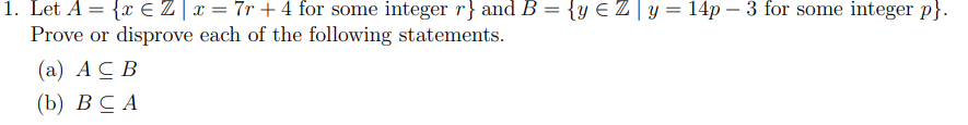 Solved Let for some integer r ﻿and for some integer | Chegg.com