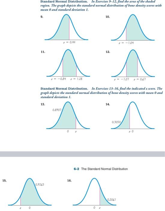 Solved Standard Normal Distribution. In Exercises 9-12, find | Chegg.com