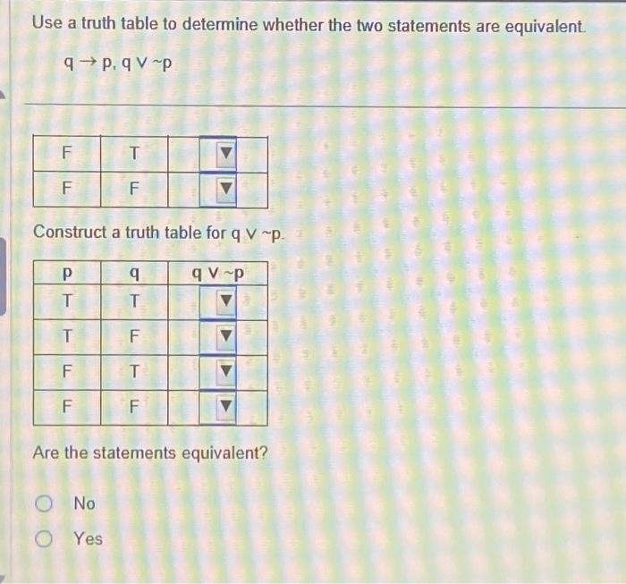 Solved Use a truth table to determine whether the two | Chegg.com