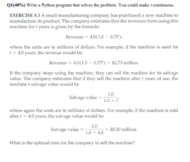 Solved Q140 write A Python Program That Solves The