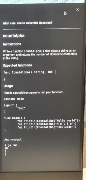 Solved Write go code What can I use to solve this | Chegg.com