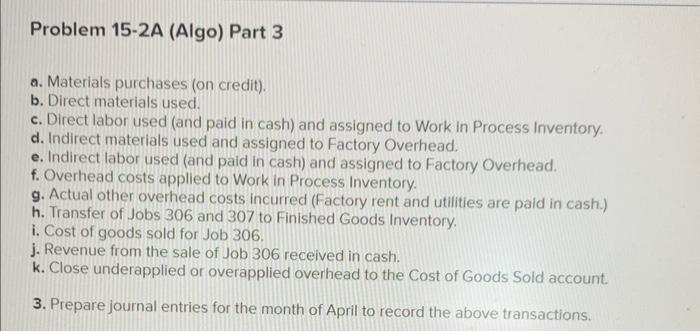 Solved Required information Problem 15-2A (Algo) Computing | Chegg.com