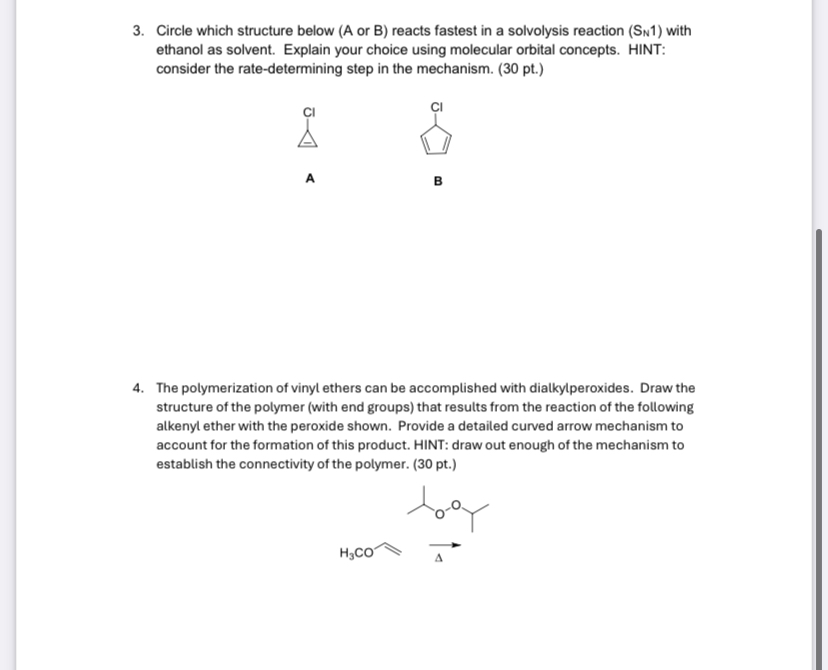 Solved Circle which structure below (A or B ) ﻿reacts | Chegg.com