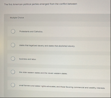 Solved The first American political parties emerged from the | Chegg.com