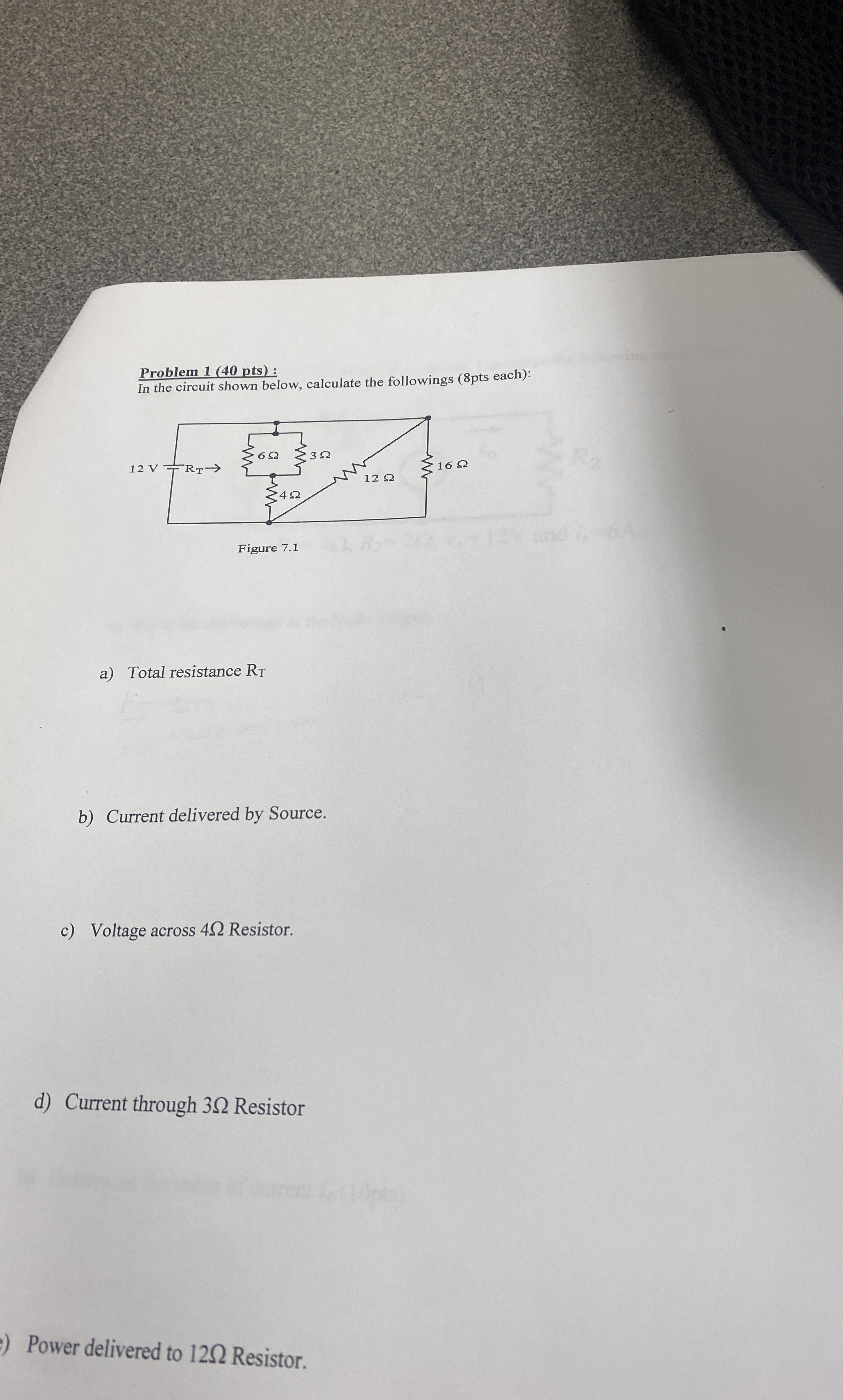 Solved Problem 1 (40 ﻿pts):In the circuit shown below, | Chegg.com