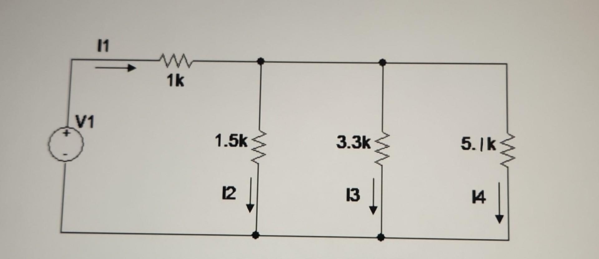 Solved V1=12V find i1,2,3,4 using current division please | Chegg.com