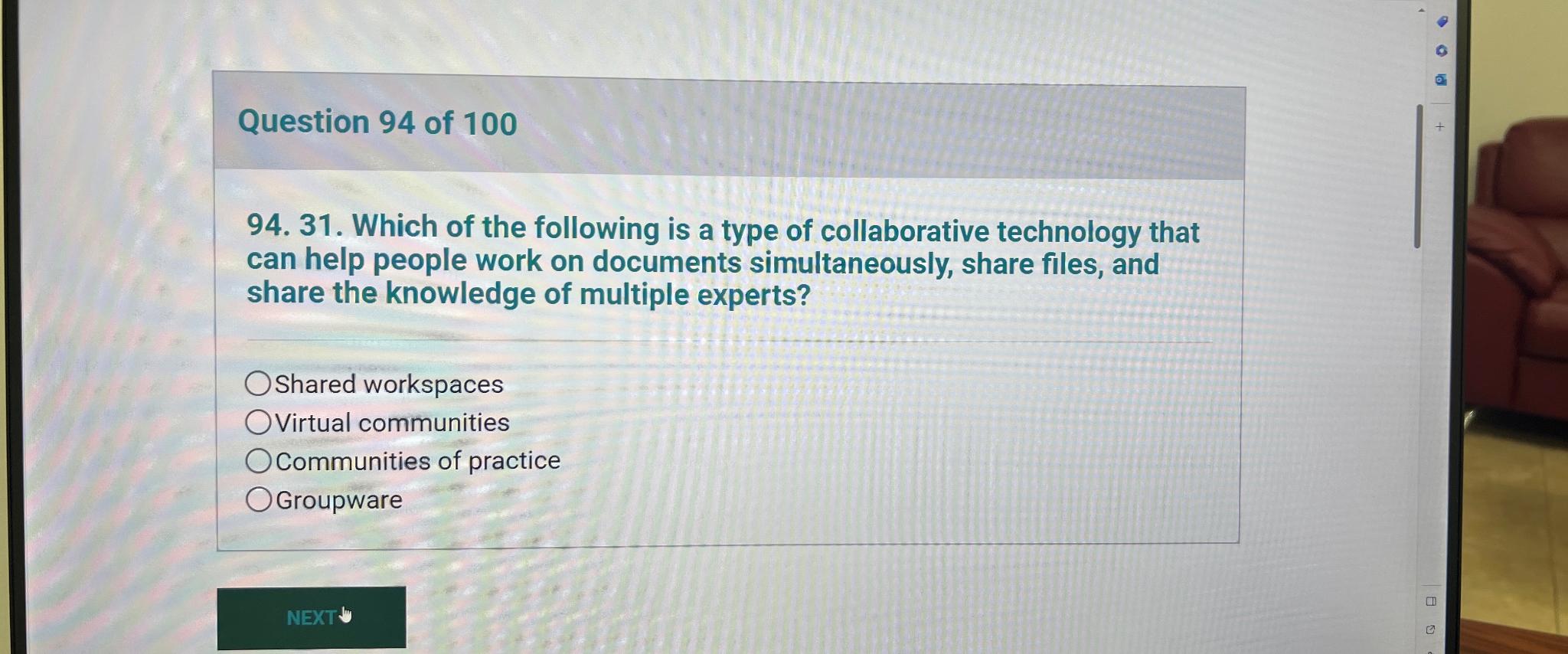 Solved Question 94 ﻿of 10094. 31. ﻿Which of the following is | Chegg.com
