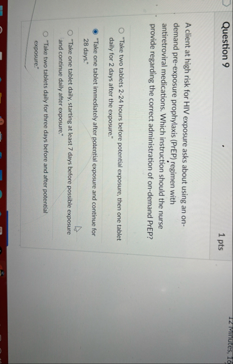 Solved Question 91 ﻿ptsA client at high risk for HIV | Chegg.com