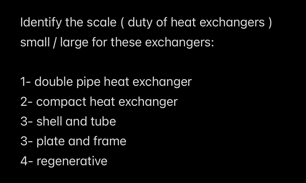 Solved Identify the scale ( ﻿duty of heat exchangers ) | Chegg.com