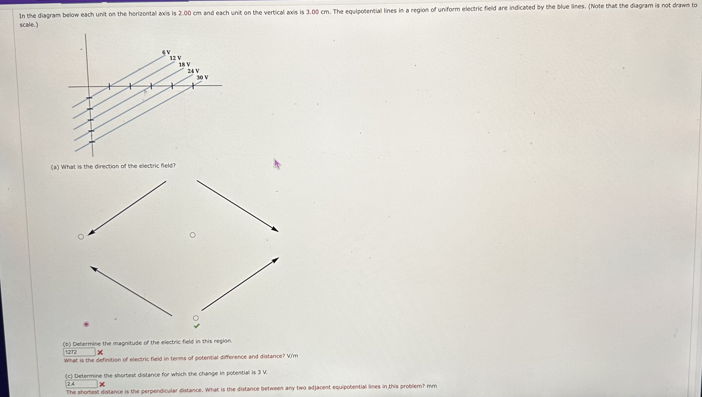 Solved scale.)(a) ﻿What is the direction of the electric | Chegg.com