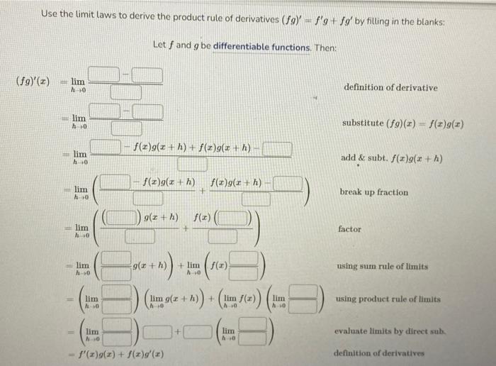 Solved Use the limit laws to derive the constant multiple | Chegg.com