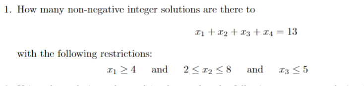 Solved How Many Non Negative Integer Solutions Are There