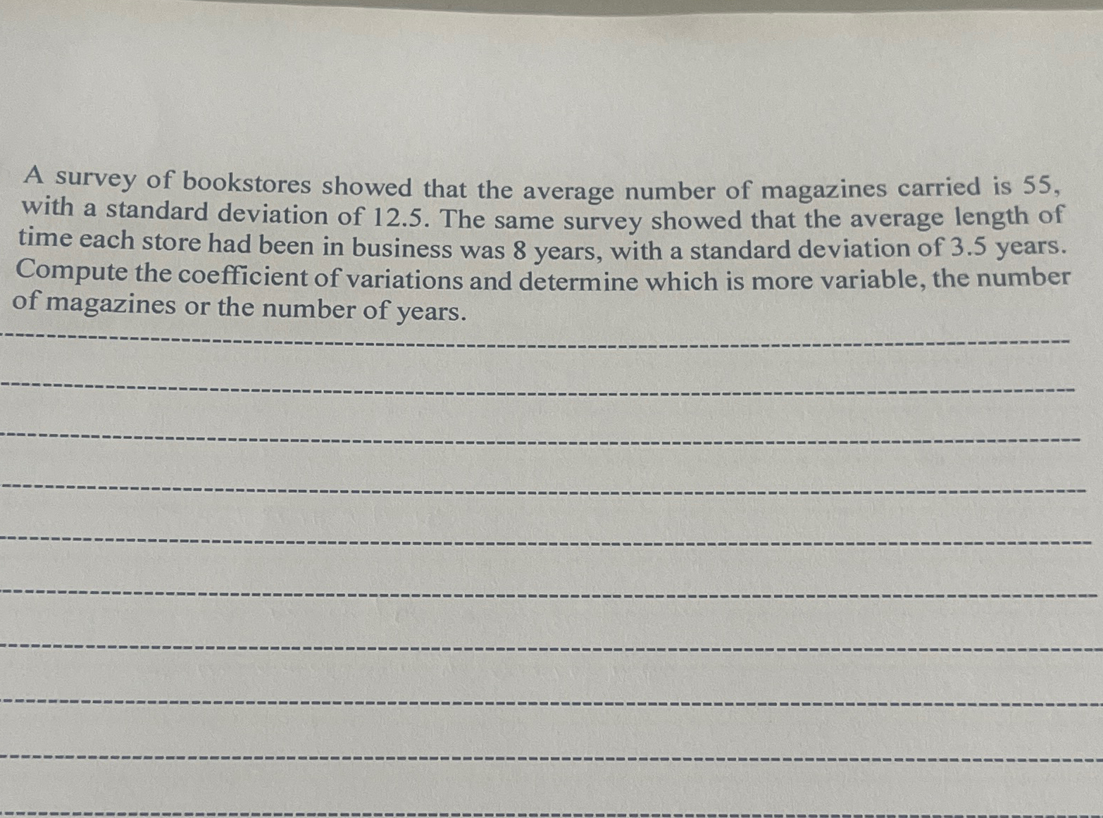 Solved A survey of bookstores showed that the average number | Chegg.com