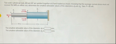 Solved Two solid cyindrical pods AB and BC are welded | Chegg.com