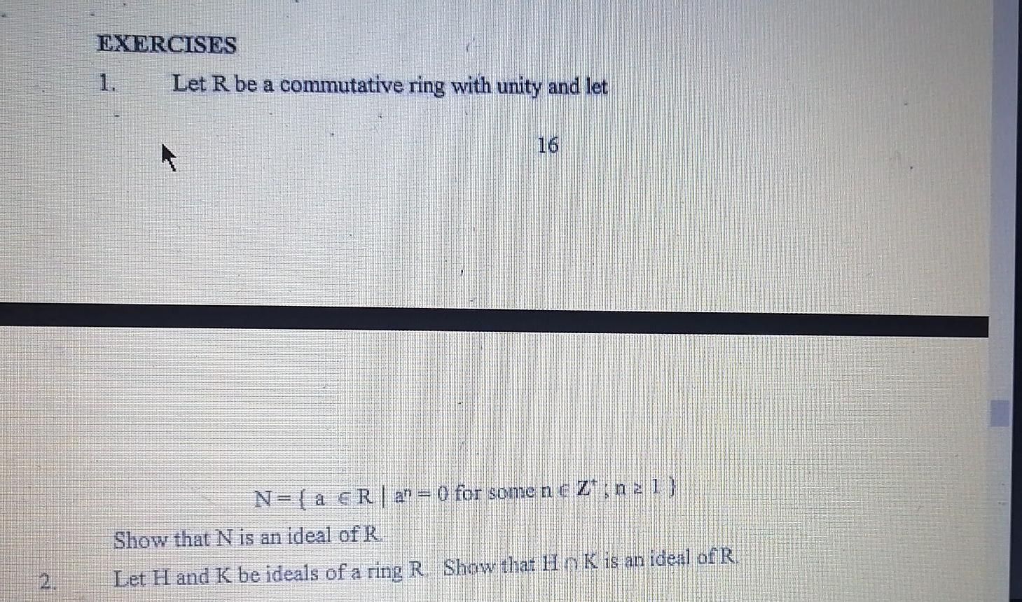 Solved EXERCISES Let R be a commutative ring with unity and | Chegg.com