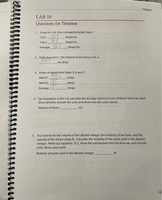 Solved Silicon Valley Highschool Lab 10: Titration. I was | Chegg.com