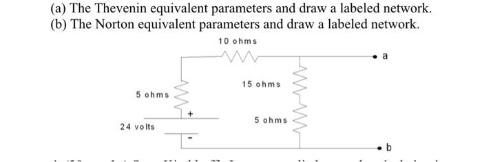 Solved (a) The Thevenin equivalent parameters and draw a | Chegg.com