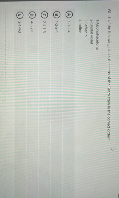 Solved Which of the following places the steps of the Gram | Chegg.com