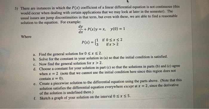 Solved There are instances in which the P(x) coefficient of | Chegg.com